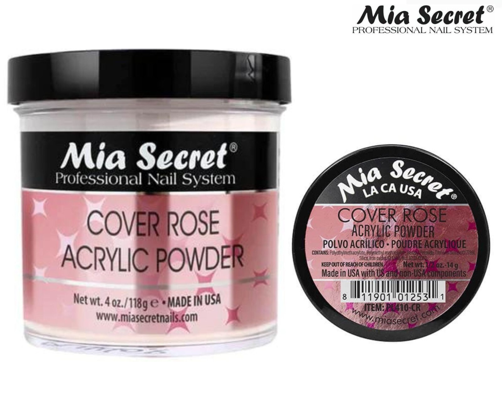 Mia Secret Professional Acrylic Nail Powder -Cover Rose Acrylic-Size ...