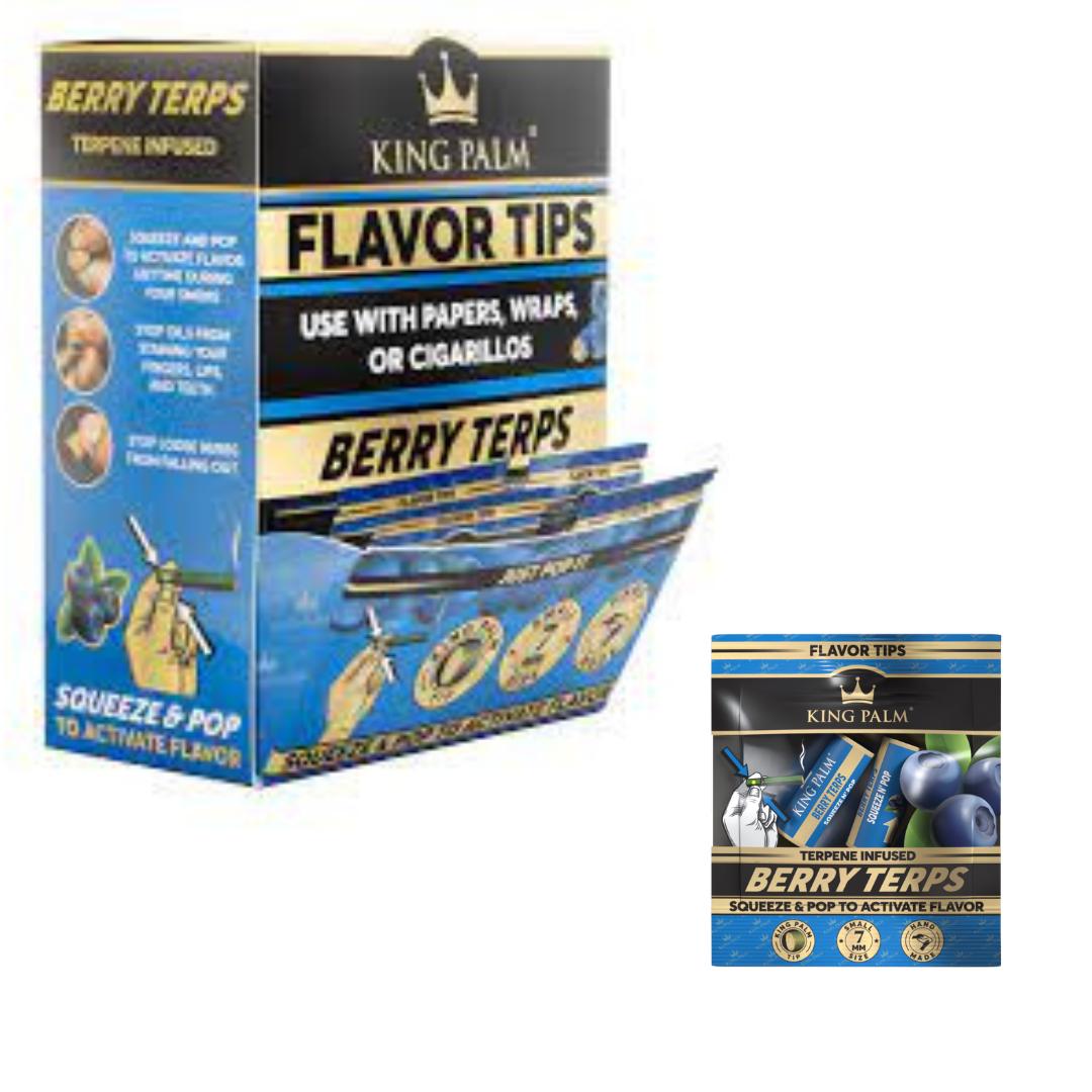 King Palm | Blueberry Terp-Infused Flavoured Tips | Squeeze and Pop | 2 ...