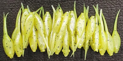 2" CRAPPIE SHAD PEARL CHARTREUSE 35 PACK GRUBS CRAPPIE LURES JIGS ...