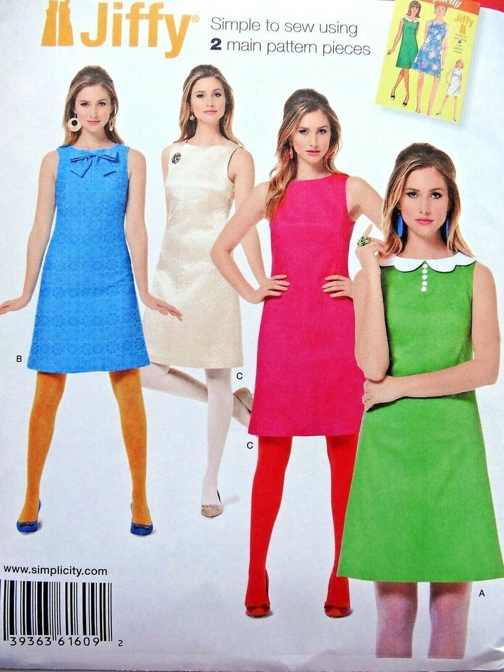 Misses Vintage 1960's JIFFY A-line Dress Pattern Simplicity 1609 Size 6 ...