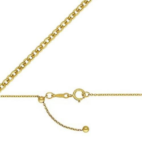 14K Gold Filled Cable Chain Adjustable Necklace with Silicone Stopper ...