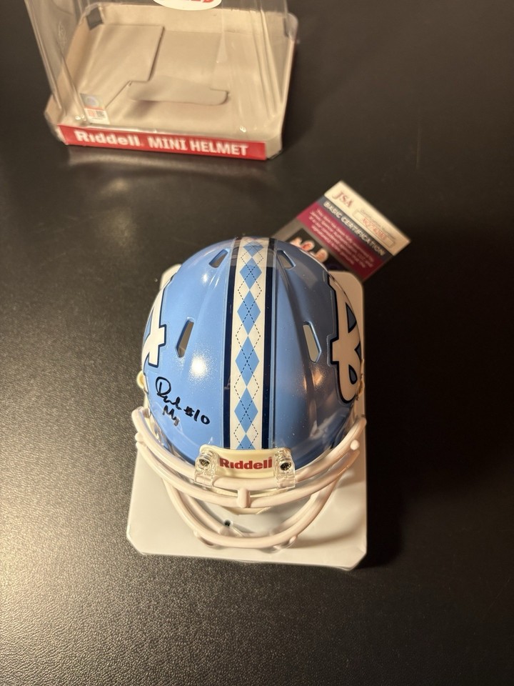 DRAKE MAYE SIGNED MINI HELMET AUTOGRAPH UNC FOOTBALL NORTH CAROLINA JSA ...