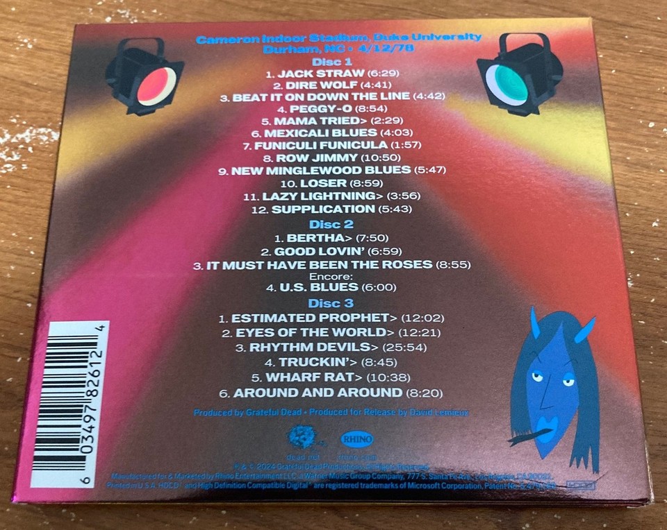 GRATEFUL DEAD-DUKE ‘78 3CD CAMERON STADIUM 4/12/78 NEVER PLAYED! | eBay UK