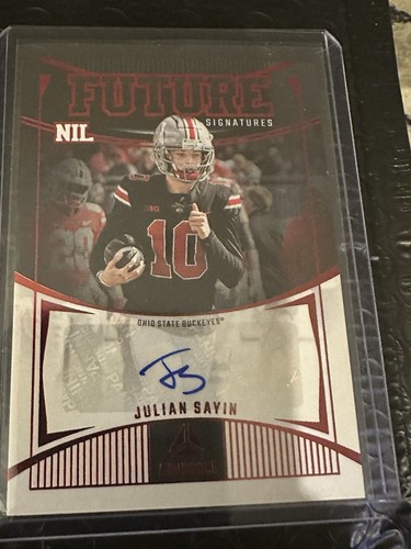 2024 Panini Luminance Julian Sayin Future Signatures NIL Red Auto SP ...
