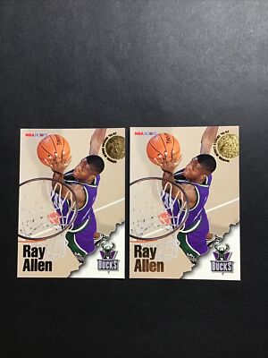 1996-97 NBA Hoops #279 Ray Allen RC ROOKIE - 2 CARDS LOT - NM-MINT ...