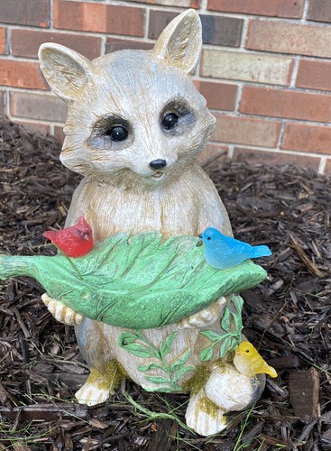 New 12” Raccoon Cardinal Blue Bird Solar Lighted Landscape Garden ...