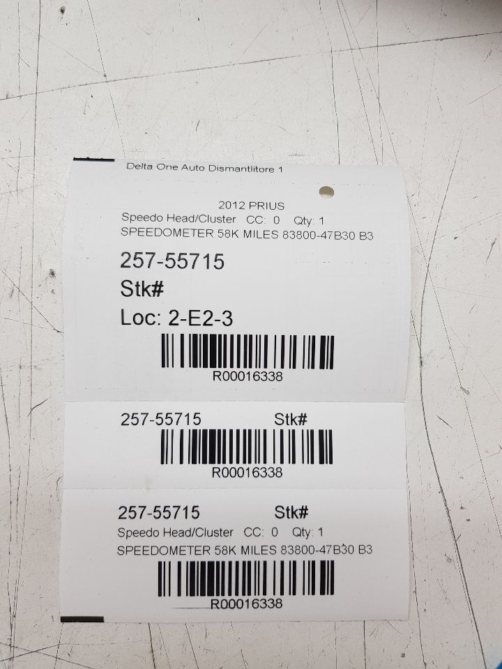 2010-2015 TOYOTA PRIUS SPEEDOMETER 58K MILES 83800-47B30 B3 | eBay