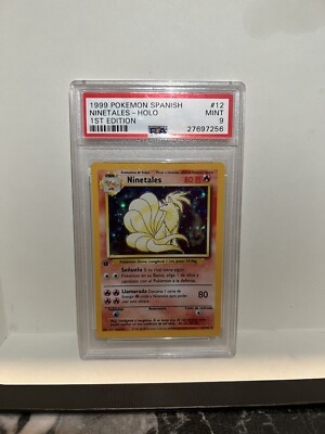 1999 Pokemon SPANISH 1st Edition Base Set Ninetales Holo 12/102 PSA 9 ...