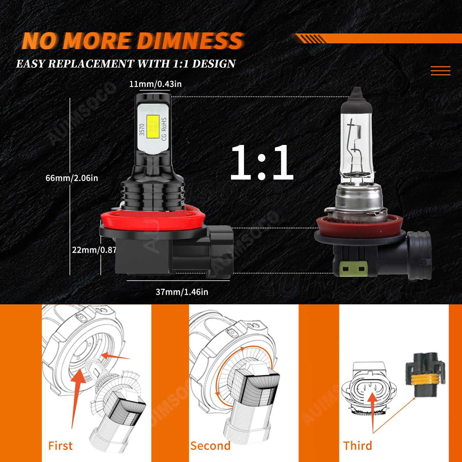 H11 9005 LED Headlight Super Bright Bulb Kit 10000K White 330000LM High ...