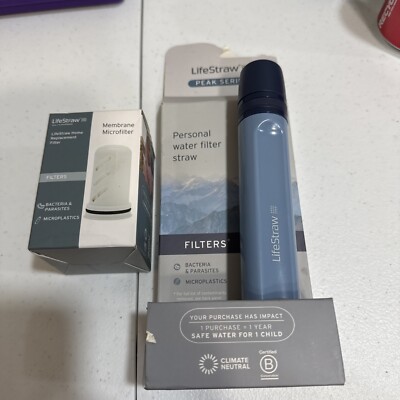 LIFESTRAW PEAK PERSONAL WATER FILTER STRAW PEAK MEMBRANE MICROFILTER ...