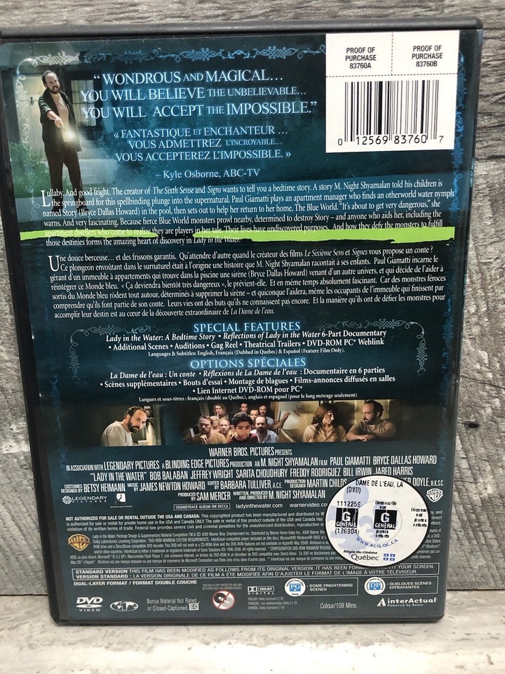 Lady in the Water (DVD, Full Screen] | eBay