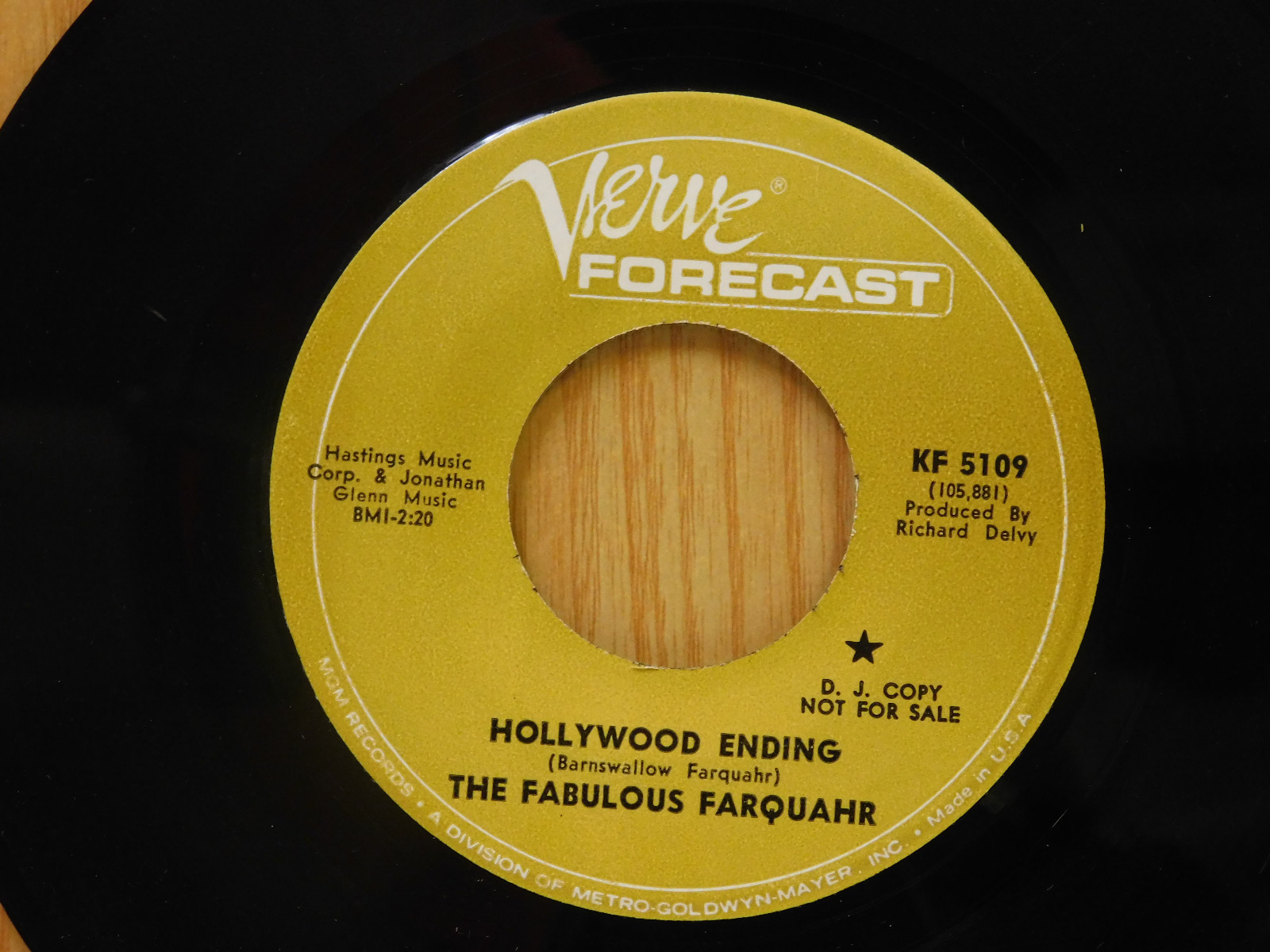 The Fabulous Farquahr 45 Hollywood Ending bw Some Kind Of God Verve VG+ ...