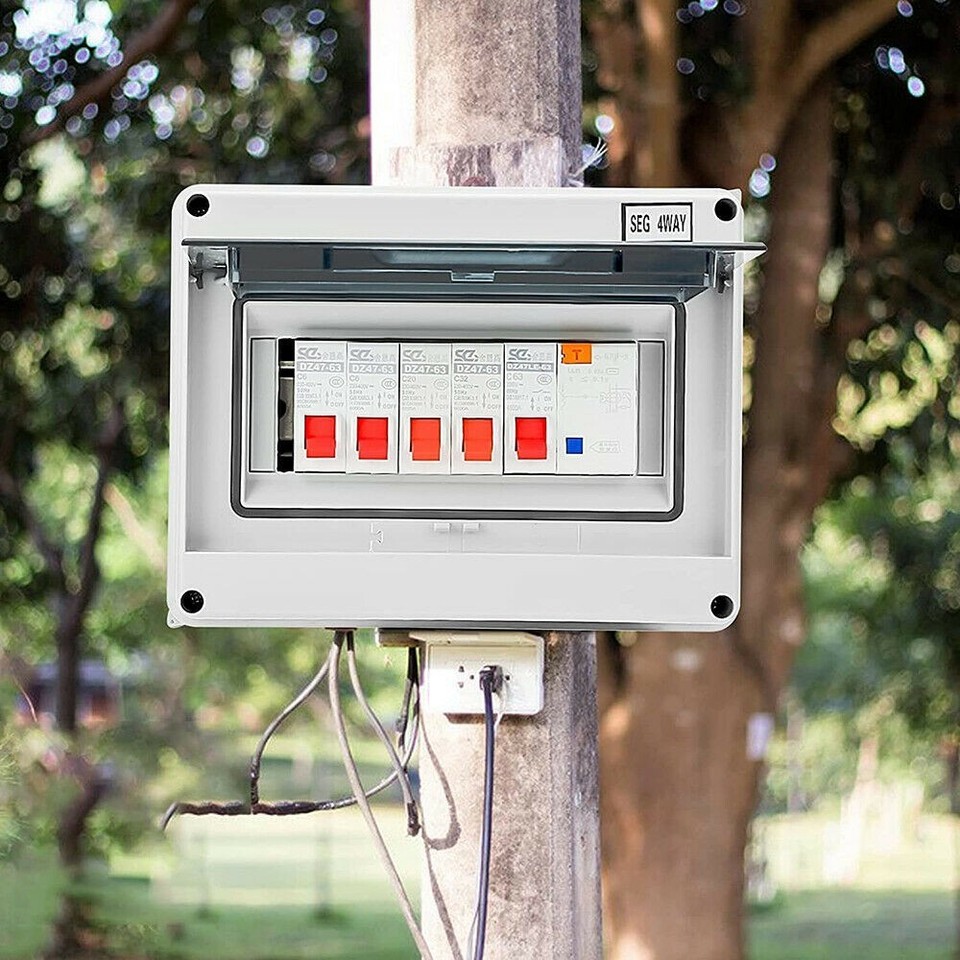 Wall Mount Fuse Box Consumer Unit Garage Shed Garage Grey M3/RCD Shed ...