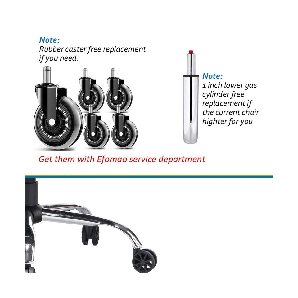 Efomao Desk Office Chair 400LBS, Big High Back PU Leather Computer ...