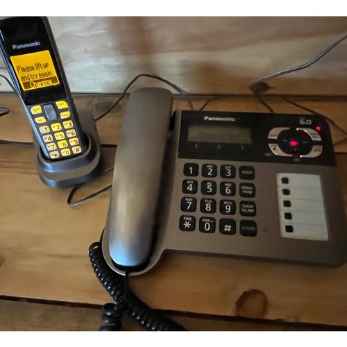 Panasonic Phone System corded base plus 1 cordless phone set. Dect 6.0 ...