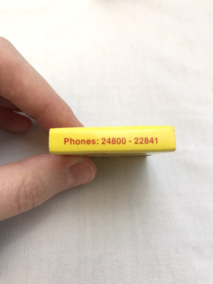 Van Den Bergh Matchbook Gift & Drugstore Airport Aruba Yellow Vintage ...