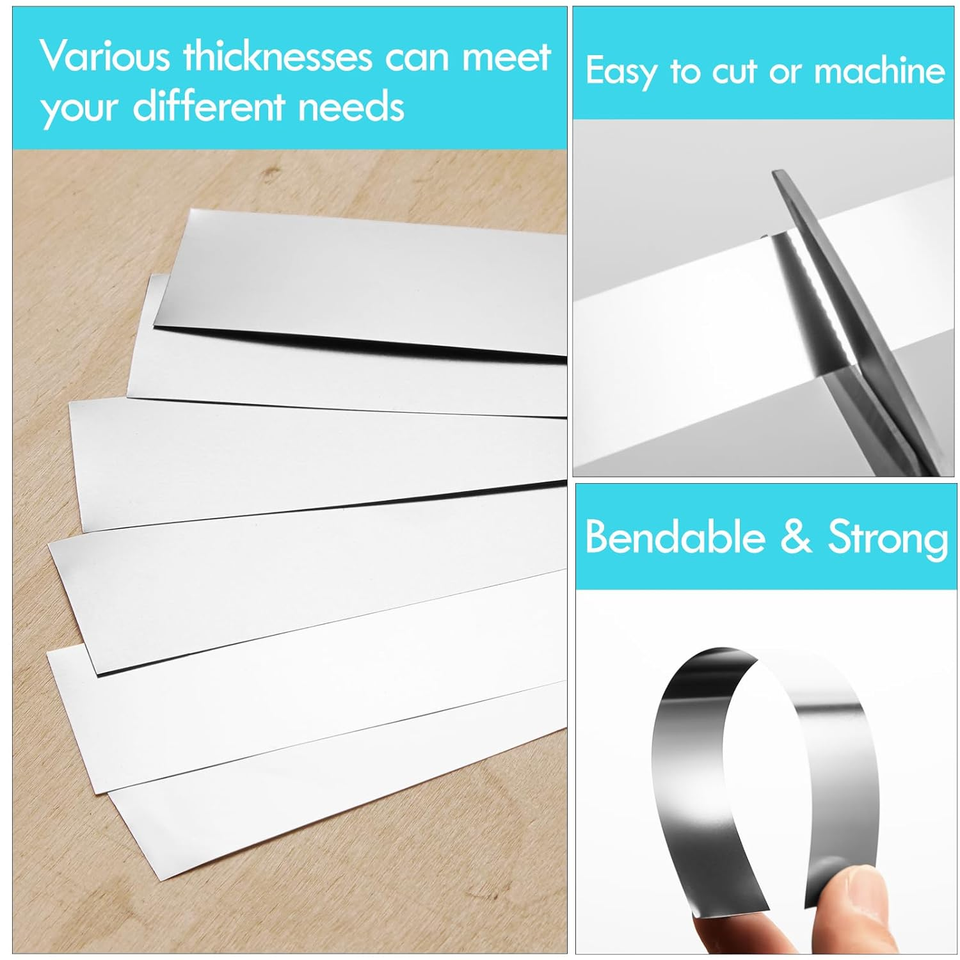14 Pieces 304 Stainless Steel Strips, Stainless Steel Shim Stock ...