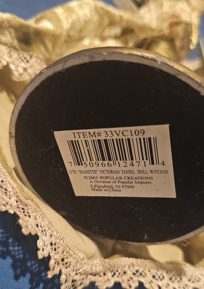 POPULAR CREATIONS 2005 VICTORIAN PORCELAIN TASSEL DOLL WITH STAND | eBay