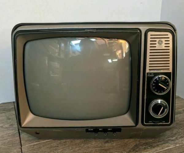 Vintage Black White General Electric GE Television Model 12XBK123B for ...