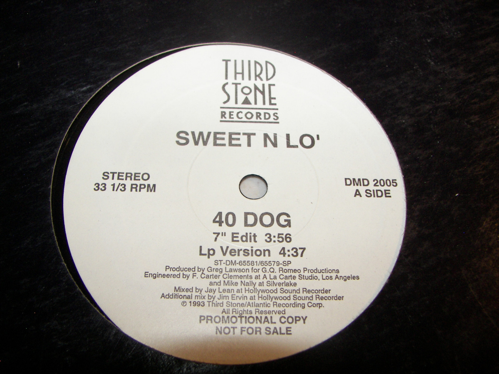 SWEET N LO' 40 DOG 12" Single VG+ Third Stone DMD2005 1993 PROMO | eBay