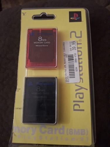 PlayStation 2 PS2 Memory Card 8MB Crimson Red & Black Only (No Crimson ...