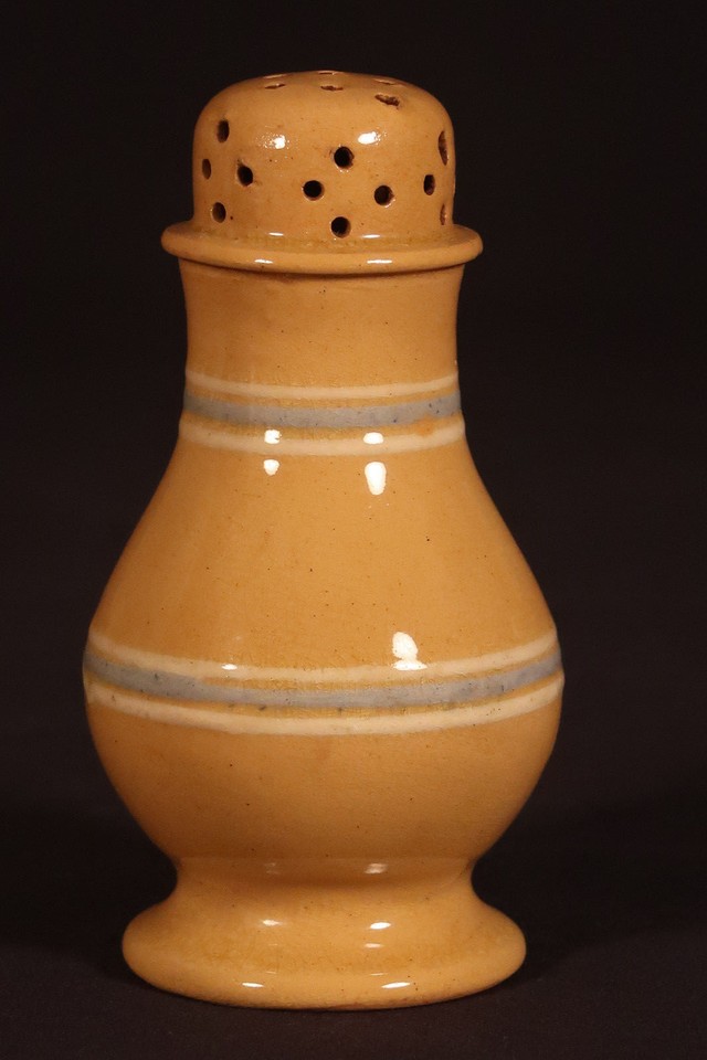 VERY RARE 1800s WHITE and BLUE BAND PEPPER POT YELLOW WARE MINT | eBay