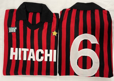 Milan 1982/83 Baresi No.6 Hitachi Acrylic Vintage Football Shirt Unique ...