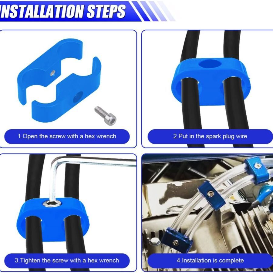 6PCS Car Spark Plug Wire Separator Divider Kit, Car Engine Ignition ...