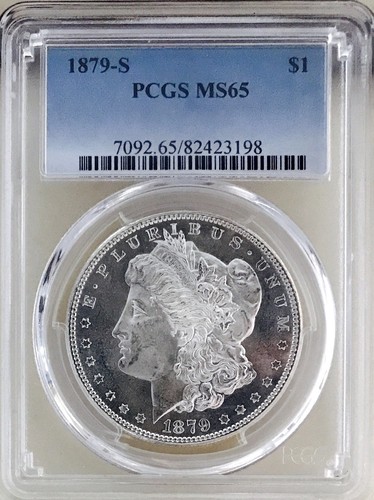 1879 S MORGAN DOLLAR! PCGS MS65! BEAUTIFUL EXAMPLE! LOOKS PL! WOW! NR # ...