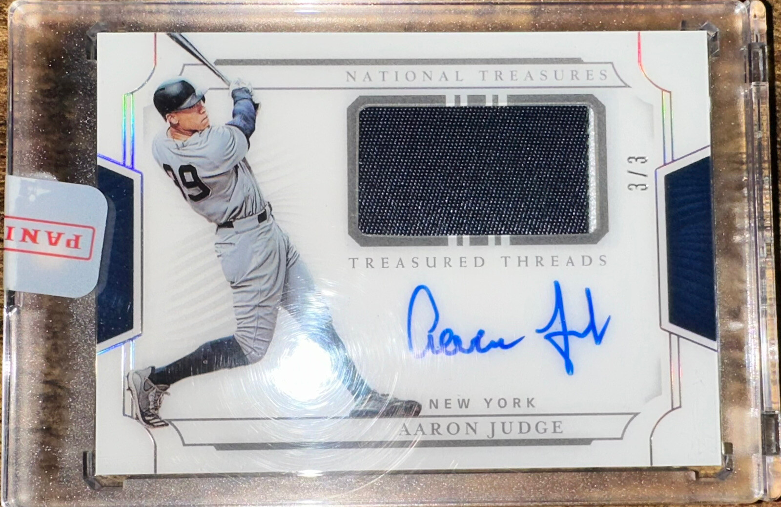 AARON JUDGE 2019 National Treasures Autograph Patch 2 color Auto #3/3 ...