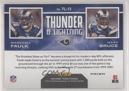 2020 Panini Playoff - Thunder and Lightning Red #TL-13 Marshall Faulk ...