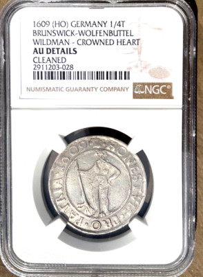 1609 HO German States Brunswick Wolfenbuttel 1/4 Taler NGC AU Germany ...