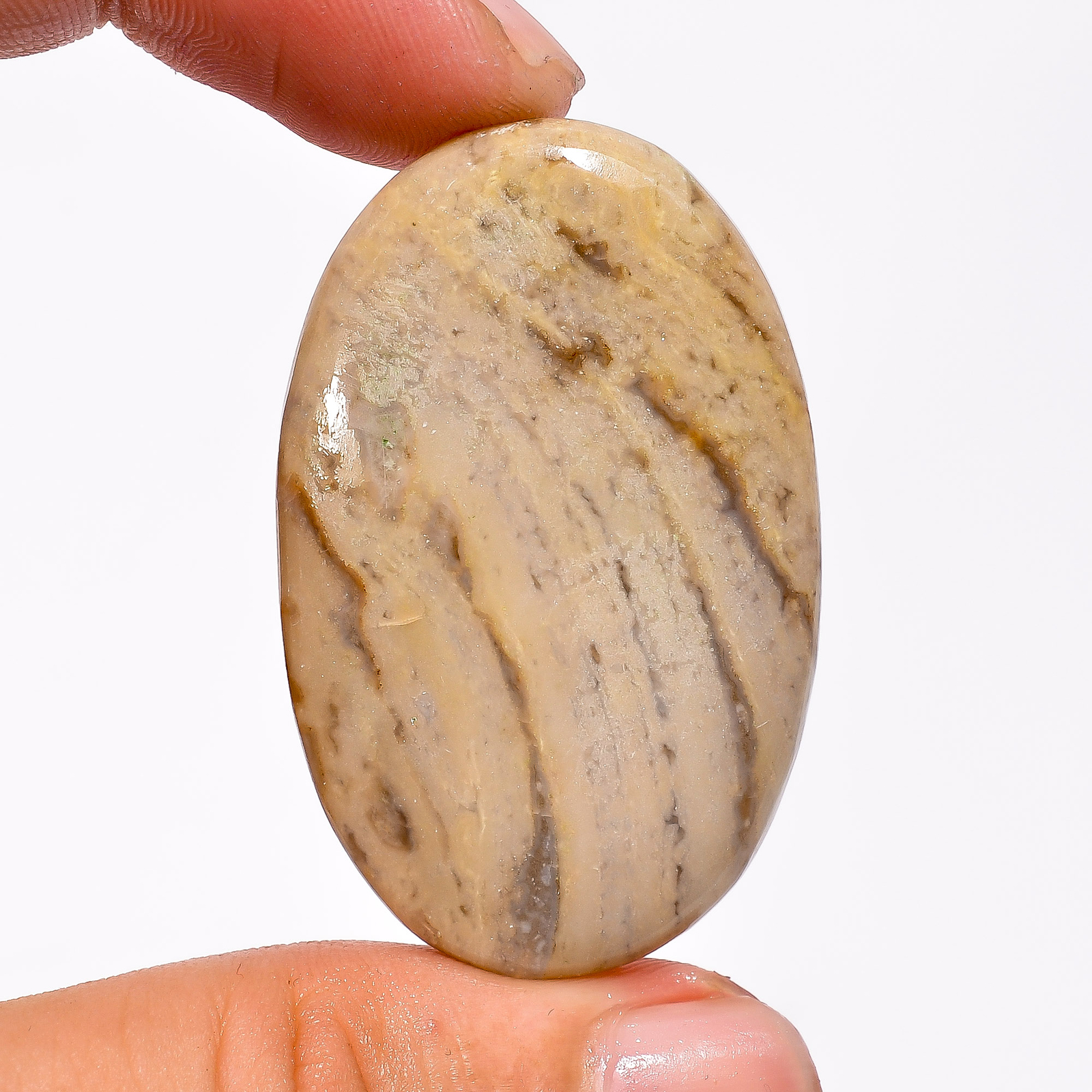 Natural Porcelain Jasper Oval Cabochon Loose Gemstone 53 Ct. 43X27X5 mm ...