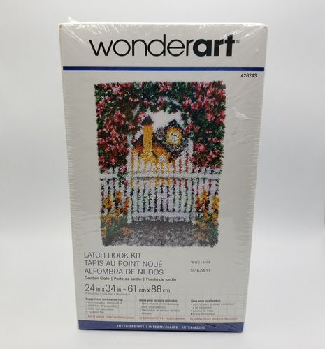 Wonderart Latch Hook Kit Garden Gate 24" x 34" USA NEW 426243 Sealed | eBay