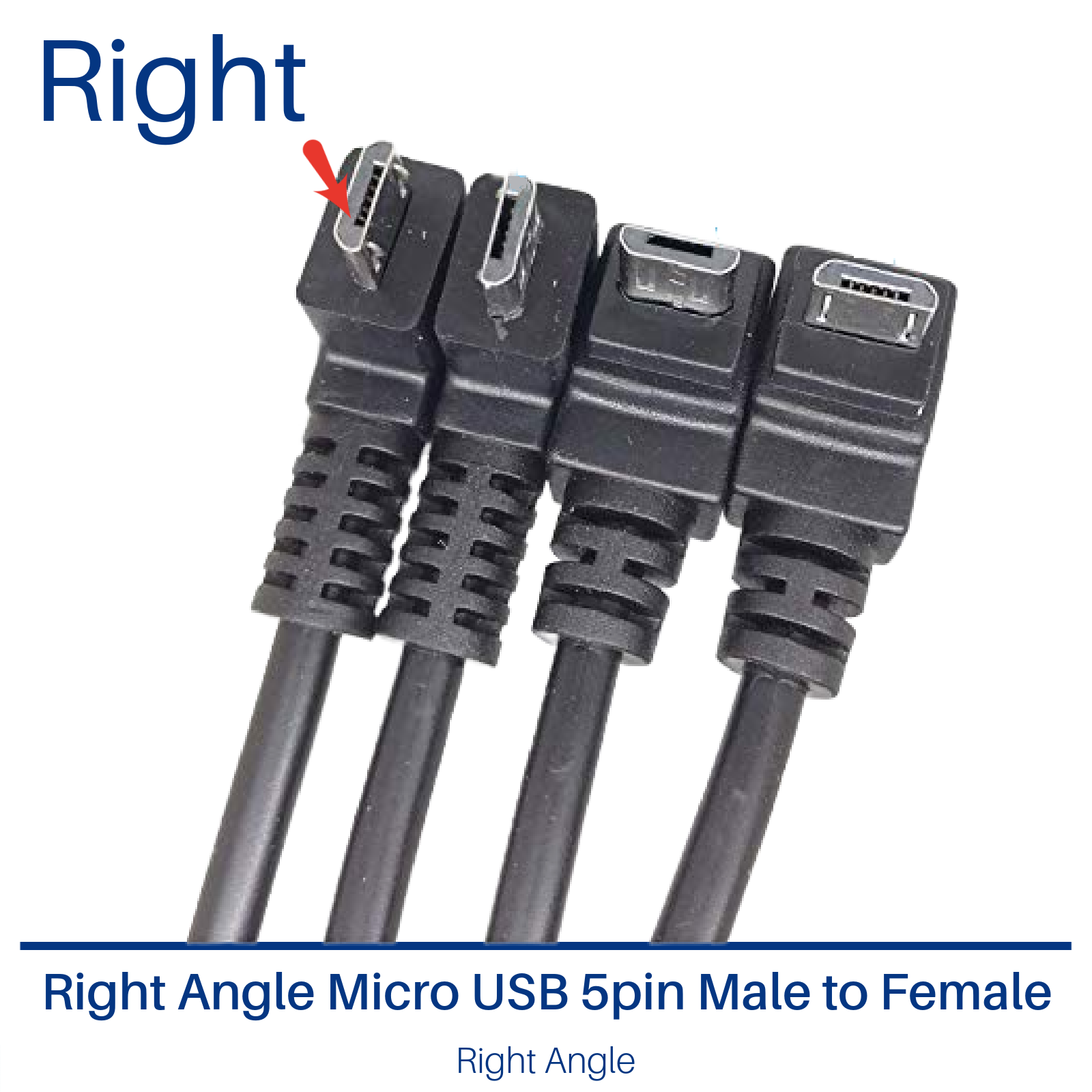 Micro USB 5 Pin male angled 90 degree to Micro USB female 5P plug Cable ...