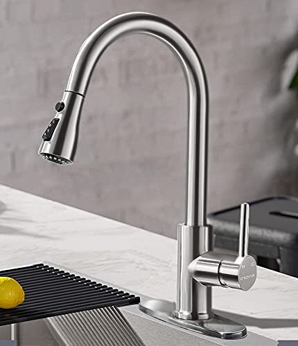 INOVIX Single Kitchen Faucet with Pull Down Sprayer Multiple Mode ...