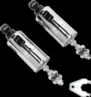 Progressive 422 Chrome Adjustable Rear Shocks 00-17 Harley Softail ...