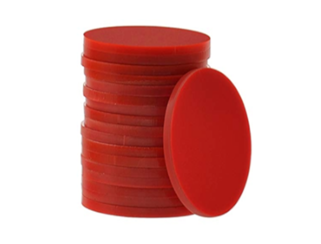 10 x RED plastic disc acrylic circles all sizes Perspex thickness 3mm ...