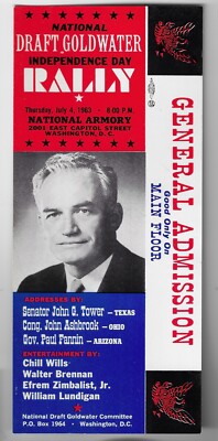 1963 (yes '63) Draft Barry Goldwater July 4th in DC Presidential ...