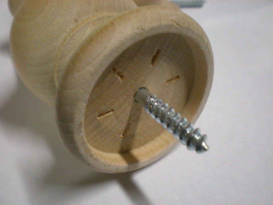 PACK OF 6 Curtain Rod Ends/Post Caps Wood Finial Turning Size 4-3/8 ...