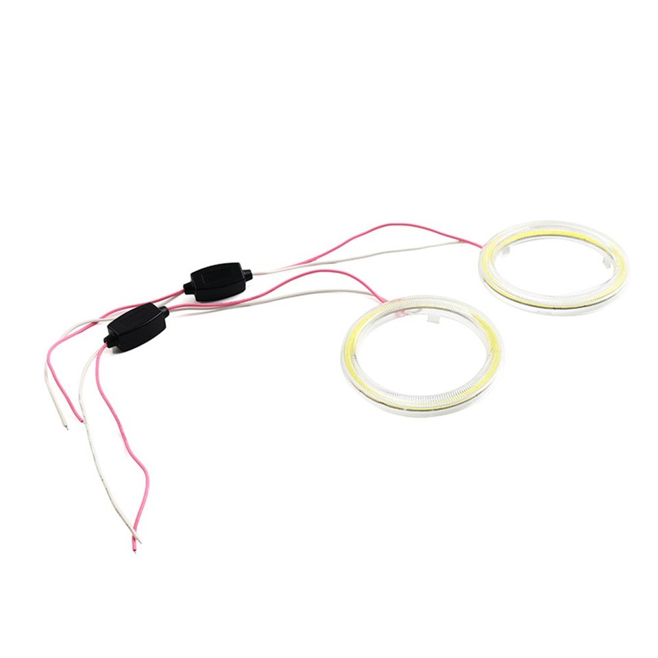2 Pcs 70mm COB Halo Car LED Angel Eyes Light Ring Headlight DRL DC 12V ...