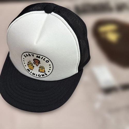 Baby Milo A Bathing Ape Minions Kids Cap White/Black Polyester Unisex ...