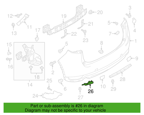 2017 - 2021 Mazda CX-5 Rear Left Bumper Cover Spacer Panel KB8E50371A ...