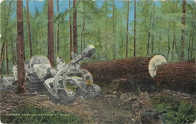 c1930s Hyster Logging Tractor at Work Postcard | eBay