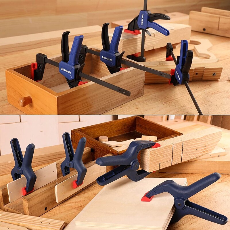 WORKPRO 8PCS Clamp Set 4-pack 4 Spring Clamps 4-1/2" Light-Duty Mini ...