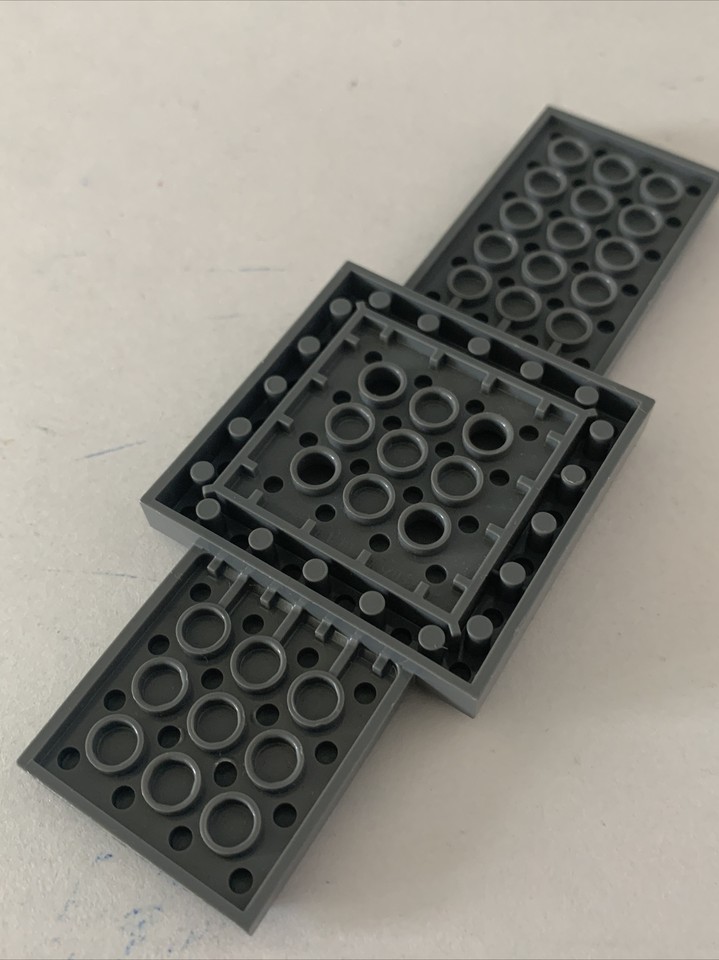 LEGO Part 52037 (1pc)Vehicle Base 6x16x2/3 Recessed Center 4x4 Dark ...