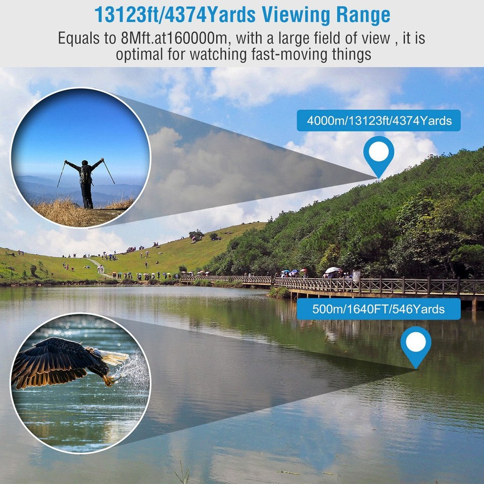 60X50 Zoom Hunting Binoculars FMC Lens Low Travel Outdoor Telescope ...