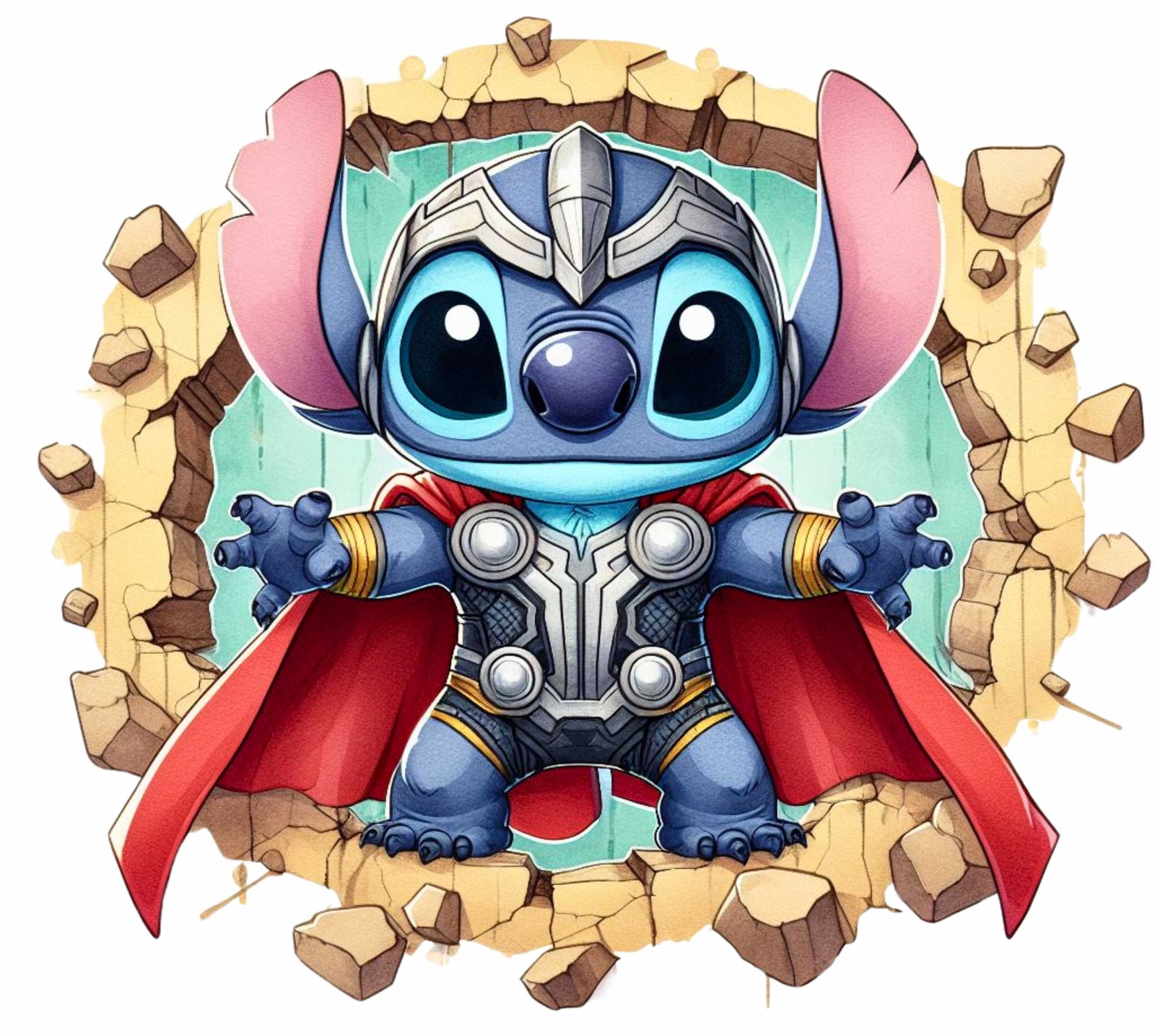 x12 Superhero Stitch vinyl decal sticker Glass Party Bag Full Colour ...