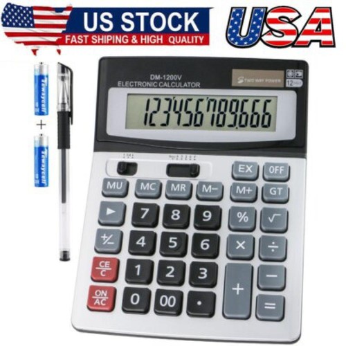 Desk Calculator 12Digit Extra Large LCD Display,Touch Comfortable Big Buttons | eBay