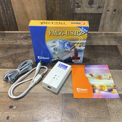AOpen FM56-USB2 USB External Modem - USB - 2x RJ-11 Phone Line - 56 ...